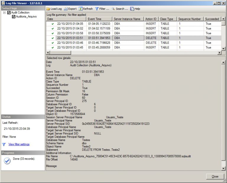 Auditoria no SQL Server (Server Audit) - Dirceu Resende