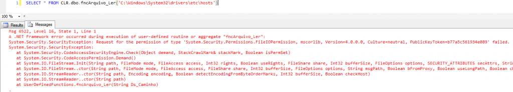 Clr Resolvendo O Problema System Security Permissions Fileiopermission No Sql Server Dirceu
