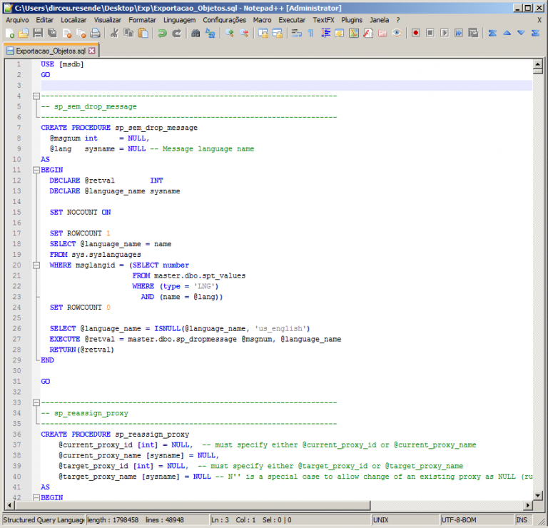 SQL Server - Como exportar o código-fonte de todas as Stored Procedures ...