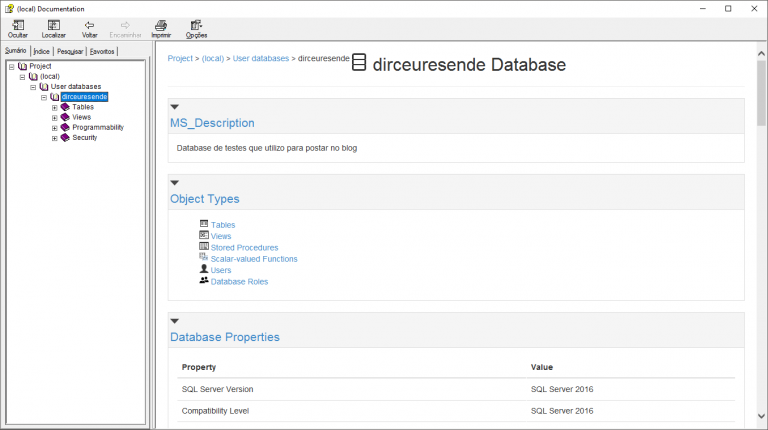 SQL Server - Como documentar o banco de dados e seus objetos (tabelas, procedures, colunas ...