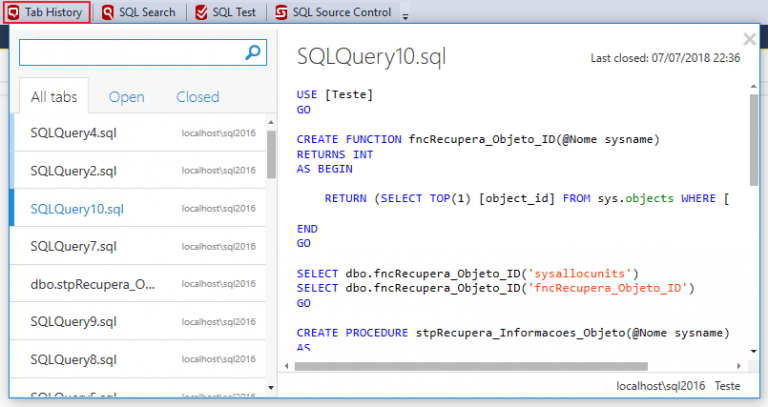 SQL Server - Como recuperar o código-fonte de objetos apagados (View ...