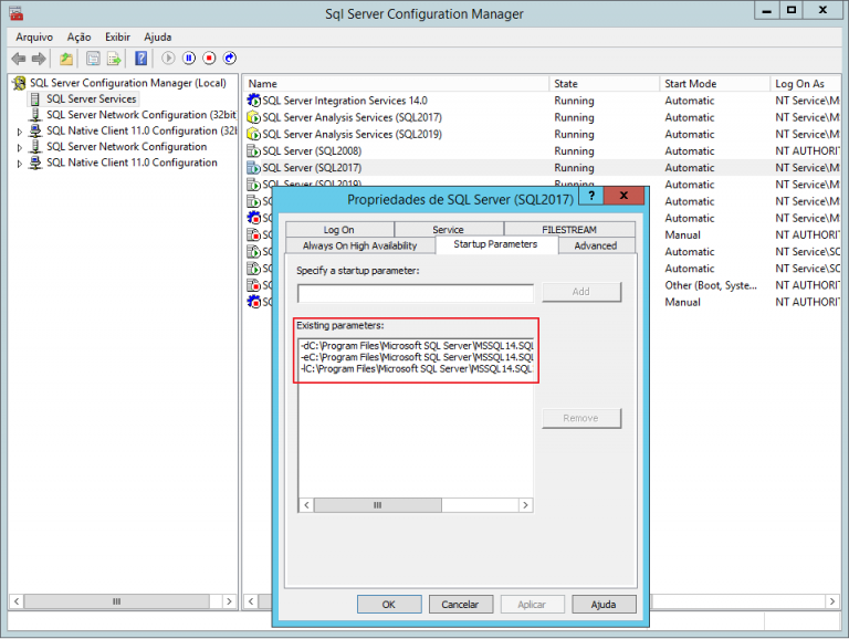 SQL Server - Como identificar os parâmetros de inicialização da ...