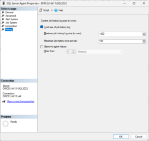 SQL Server - O histórico de execução dos jobs do SQL Agent está sumindo ...