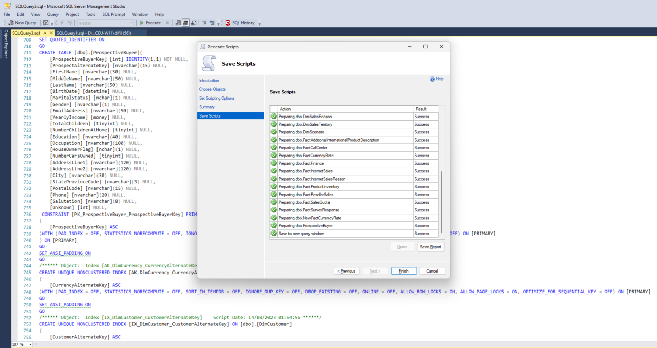 SQL Server - Como gerar um script com todos os índices do banco de ...